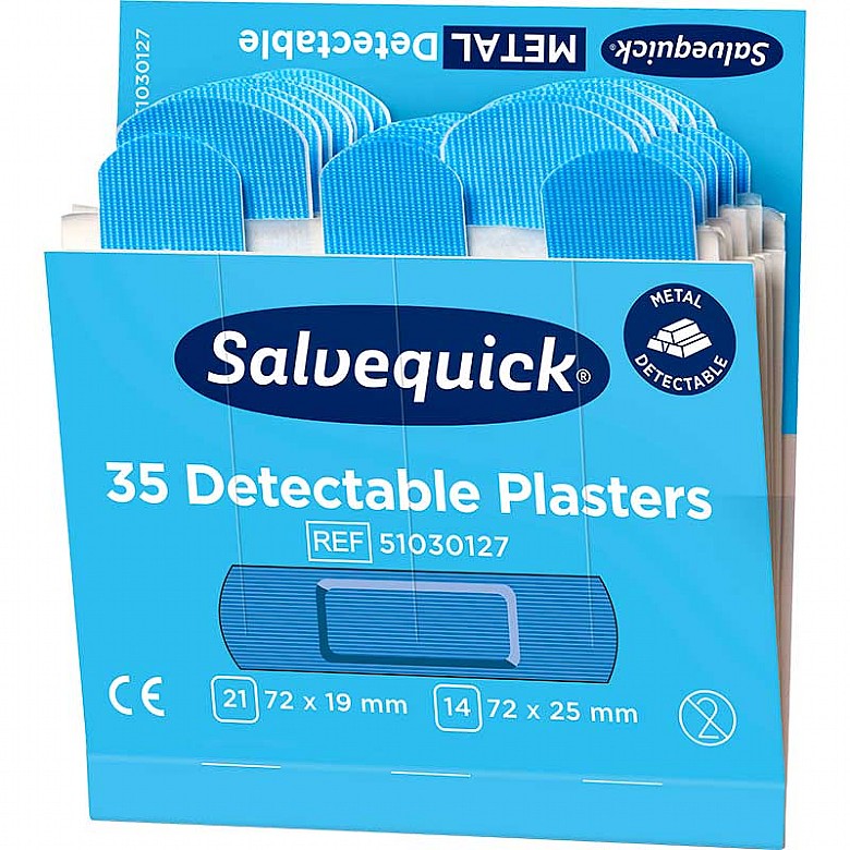 Cederroth Salvequick Blue Detectable Plasters (Pack of 6 x 35 ...