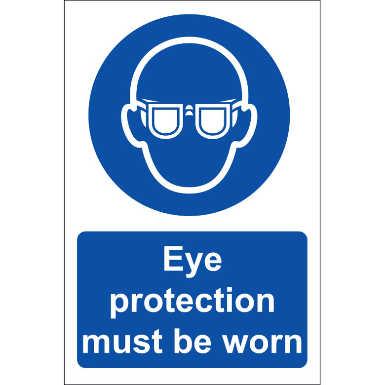 Eye Protection Must Be Worn Sign, Rigid, 20x30cm | PPE Signs | Safety ...