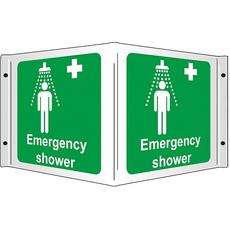 Emergency Shower Rigid 3D Projecting Sign 43x20cm | Safety First Aid