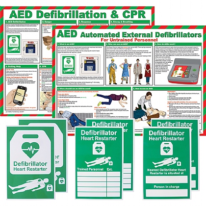 Posters & Signs | AED Storage | AEDs & CPR | Safety First Aid