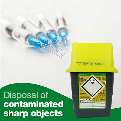 Safe Needles & Sharps Disposal | Personal Protection | Hygiene | Safety ...