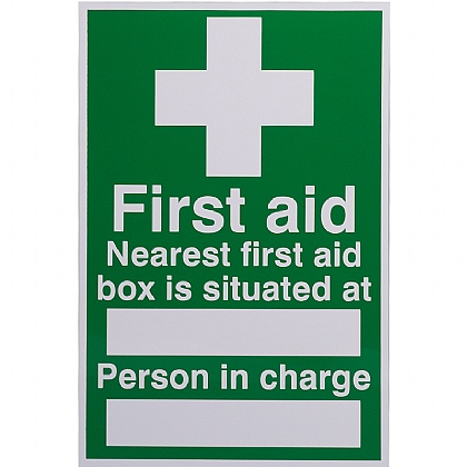 First Aider Location Sign 200x300mm (Vinyl) | First Aid Signs | Safety ...
